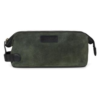 Howard London Kulturbeutel Wildleder Leder Steven - - Bags - Herren - Gr&uuml;n - ONE SIZE