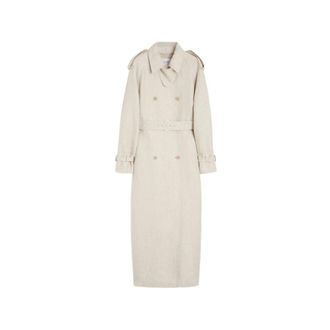 Max Mara Doppelreihiger Spolverino aus reinem Leinen-Drill - - Coats - Damen - Beige - XS