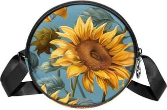 Generic Sac &agrave; bandouli&egrave;re rond pour femme, sac &agrave; bandouli&egrave;re r&eacute;tro avec fermeture &eacute;clair, bretelles r&eacute;glables, sac &agrave; main rond d&eacute;contract&eacute; pour femmes et fill