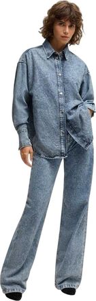 HUGO BOSS Hemd f&uuml;r Damen, Denim, leger, Lang&auml;rmlig (Dunkelblau)