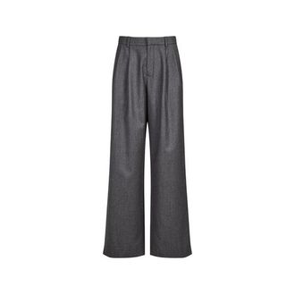 Saison 1865 Pantalon large &agrave; plis en laine