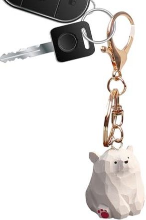 Generic Porte-cl&eacute;s en bois sculpt&eacute; ours - Pendentif ours pour sac &agrave; dos ornement, ours en bois sculpt&eacute; &agrave; la main | Figurine dours faite &agrave; la main | Accessoire