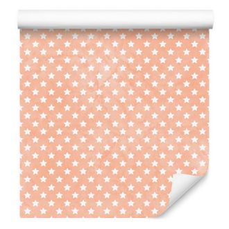 OEM Carta Da Parati Con Stelle Color Crema E Pesca, Sfondo Color Crema Per Soggiorno E Camera Da Letto 50x1000