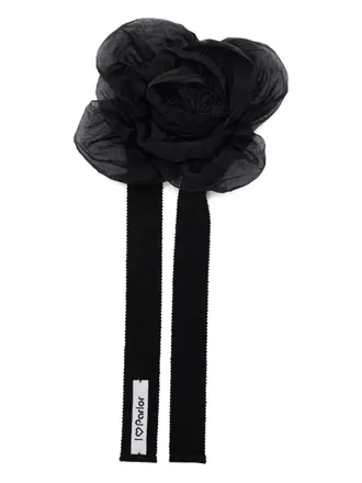 Parlor collier ras-de-cou &agrave; design de rose - Noir
