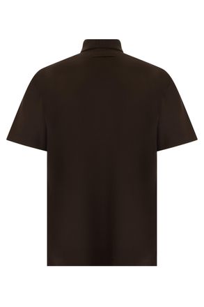 Ermenegildo Zegna Mens Polo Shirt Short Sleeve Brown Cotton T-shirts And Polos