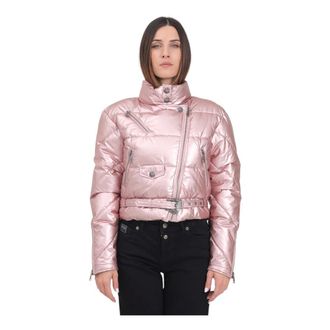 Versace Jeans Couture Femme, Vestes, Rose, Taille: 38 FR Manteau doudoune rose métallique Baroque
