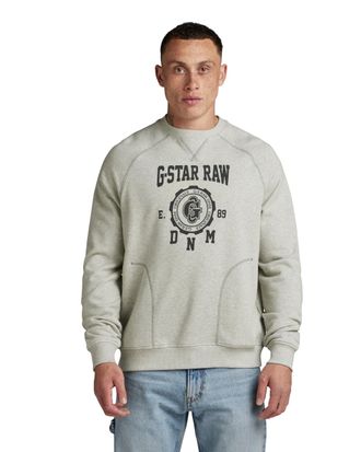 G-Star G-Star RAW Herren Collegic Raglan Loose Sweatshirt, Mehrfarben (Milk Htr D24417-D562-971), XL