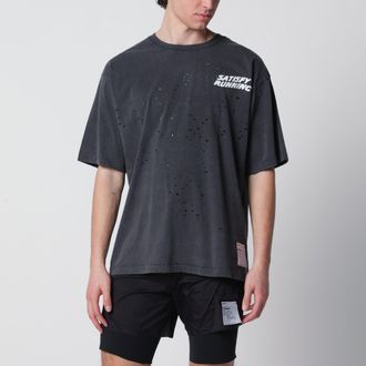 SATISFY MothTech Aged Black T-Shirt mit L&ouml;chern