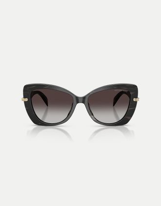 Michael Kors Atlanta lunettes de soleil papillon &agrave; verres gris en corne noire