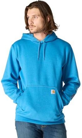Carhartt Work in Progress Sweat &agrave; Capuche &agrave; Poids Moyen avec Logo Signature sur la Manche pour Homme, Horizon Blue Heather, 4X-Large