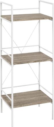 Haku Möbel Regal, eiche hell, weiß, MDF, Metall - Maße: B 34 x H 96 x T 27 cm, Style: Modern