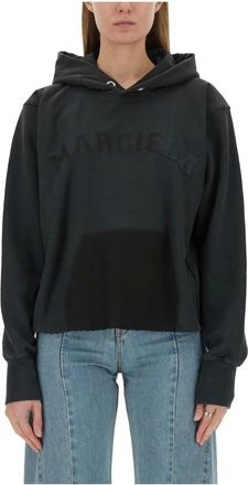 Maison Margiela Femme, Sweatshirts et sweats &agrave; capuche, Noir, Taille: 40 FR Firm Fleece Sweat &agrave; capuche
