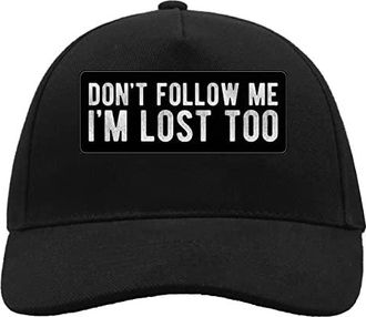 Generic Dont Follow Me Im Lost Too Casquette Unisexe Confortable de Camionneur de Baseball en Coton bross&eacute; avec Boucle Noir