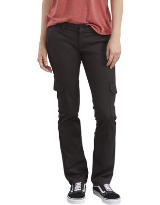 Dickies Damen Cargohose aus Stretch-Twill mit Geradem Bein Arbeitshose, Schwarz abgesp&uuml;lt, 42