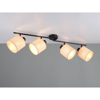 Reality Reality Leuchten - Deckenstrahler aimee 4-flammig mit Lampenschirmen aus Bast, Breite 87cm