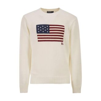 Polo Ralph Lauren Pull Iconique Drapeau - Homme - Pulls - Blanc - Taille: XL