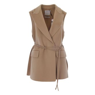 Sportmax Wollweste Double-Faced - - Jackets - Damen - Braun - 2XS