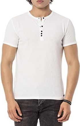 Red Bridge Redbridge T-shirt avec structure sp&eacute;ciale &agrave; manches courtes d&eacute;contract&eacute; en coton de qualit&eacute; sup&eacute;rieure, Blanc., XXL