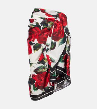 Dolce & Gabbana Paréo en coton à fleurs