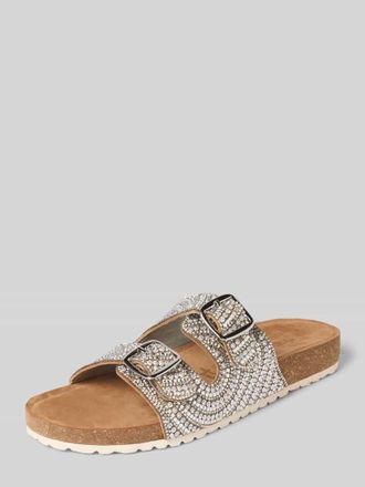 Tamaris Sandalette aus Leder mit Ziersteinbesatz