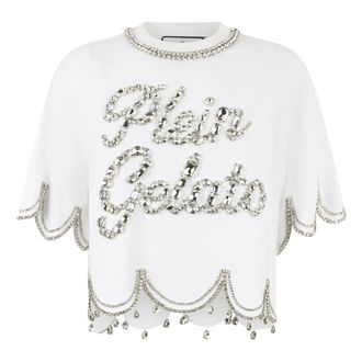 Philipp Plein Damen, Oberteile, Wei&szlig;, LGr&ouml;&szlig;e