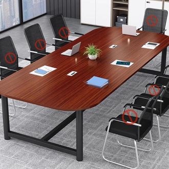 Generic Konferenztisch, roter Konferenztisch, Stabiler Besprechungstisch aus Holz mit verstellbaren F&uuml;&szlig;en und Kabelmanagementbox, 120 x 60 x 75 cm, f&uuml;r B&uuml;rozw