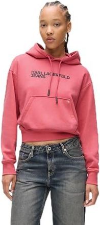 Karl Lagerfeld Femme Sweat &Agrave; Capuche avec Logo Essentail Coupe R&eacute;guli&egrave;re, Rose, XS