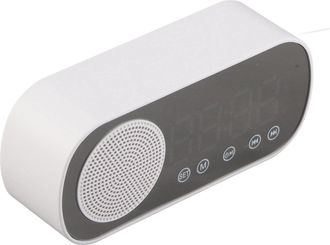 Gernie NYC Digitaler Wecker, Kabelloser Player, Desktop-Uhr, Integriertes FM-Radio mit Digitalem Tuning, Bluetooth-Verbindung, Dual-Alarm-LED-Uhr für Kochen, Zuh