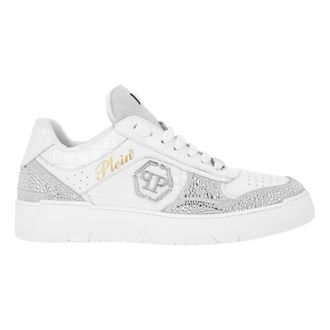 Philipp Plein unisex, Chaussures, Blanc, Taille: 37 EU Baskets Basses Mix Strass Cocco