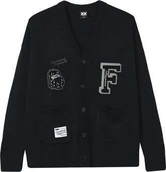 Fingercroxx cardigan à boutons appliqués - Noir