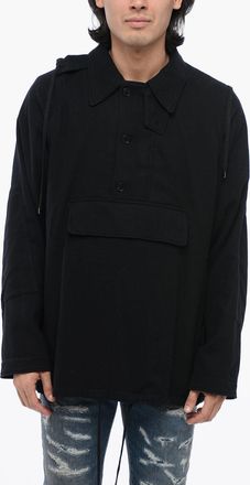 Auralee Wool Anorak Sweatshirt with Belt and Polo Collar Auralee