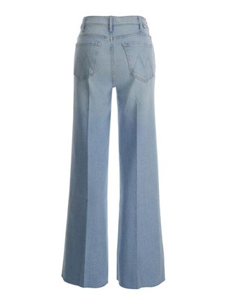 Mother Womens Jeans The Hustler Roller Skimp Fray Light Blue Cotton