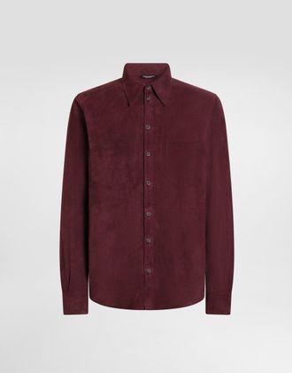 Dolce & Gabbana Hemd Martini Aus Veloursleder - Mann M&auml;ntel Und Jacken Purple 60