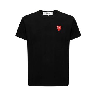 Comme Des Gar&ccedil;ons T-shirt avec embl&egrave;me double coeur - Femme - Tops - Noir - Taille: 38 FR
