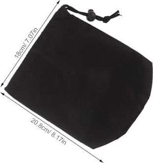 BESPORTBLE Lot de 2 Paquet &agrave; Cordon en Nylon Oxford Noir &agrave; Fond Arrondi 11 CM X 20 CM Housses de Rangement L&eacute;g&egrave;res et R&eacute;sistantes pour V&ecirc;tements Protection Anti-