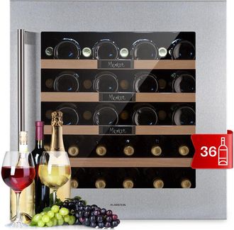 Klarstein Klarstein - Einbau-Weink&uuml;hlschrank, Kleiner Getr&auml;nkek&uuml;hlschrank Schmal, 1 Zone Weink&uuml;hlschrank mit Glast&uuml;r, Indoor/Outdoor Beersafe, K&uuml;hlschrank