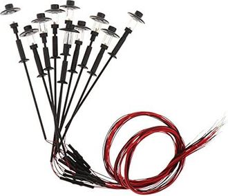 Hellery 10 Pièces Lampadaires Modélisme Ferroviaire LED Éclairage Paysage Lampadaire 12V Chaude Lampes Ho TT N Échelle 1:100 à