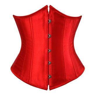 Grebrafan Damen Unterbrust Corsage Satin Shaper Korsett Grosse Gr&ouml;sse (EUR(42-44) 3XL, Rot)