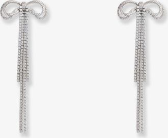 Self Portrait Double Crystal Bow Earrings - SELF PORTRAIT - gender_Woman