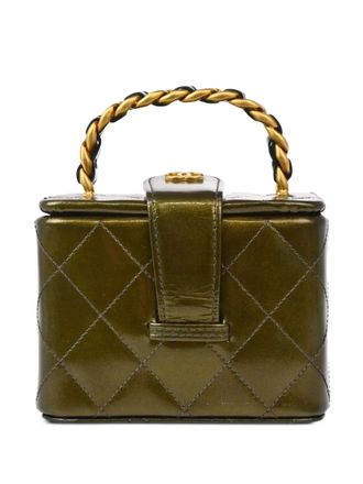 Chanel sac &agrave; main Vanity (1995) - Vert