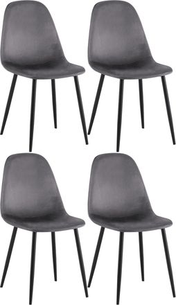 Clp Esszimmerstühle 4er Set Napier, Bequeme Küchenstühle gepolstert, Polsterstühle Esszimmer mit Rückenlehne, bis 150 kg belastbar, Farbe:dunkelgrau, Mate