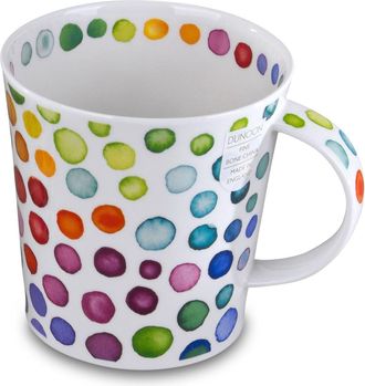 Dunoon Tasse Cairngorm Hot Spots Gepunktet 11 cm, Blau Gr&uuml;n Rot Orange Gelb Lila Pink