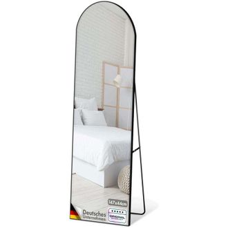 Floordirekt Ganzk&ouml;rperspiegel Madison Schwarzer gew&ouml;lbter Aluminiumrahmen 147 x 44 cm