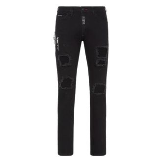 Philipp Plein Denim Hosen Super Straight Cut - - Jeans - Herren - Schwarzk - W30