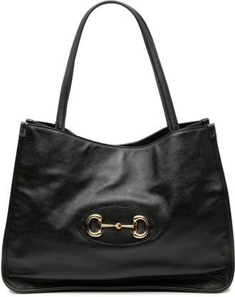 Gucci Shopper - Medium Leather Horsebit 1955 Tote - Gr. unisize - in Schwarz - f&uuml;r Damen