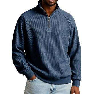 Generic Sweat-shirt à capuche pour homme - Style rétro - Col haut - Demi-fermeture éclair - Confortable - Élégant et décontracté - Pull dhiver coupe ajustée, 