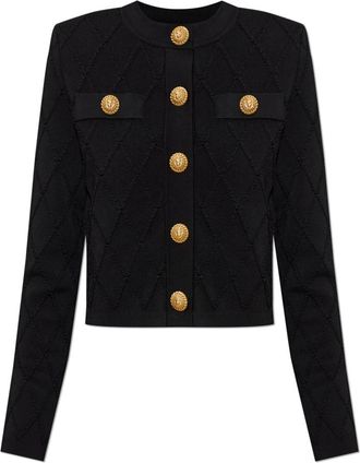 Balmain Femme, Pulls, Noir, Taille: 38 FR Cardigan avec boutons d&eacute;coratifs