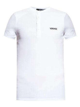 Versace maillot de corps à logo brodé - Blanc
