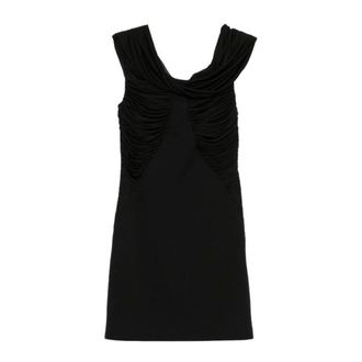 Max Mara Robe Navile &agrave; encolure drap&eacute;e - Femme - Robes - Noir - Taille: 38 FR