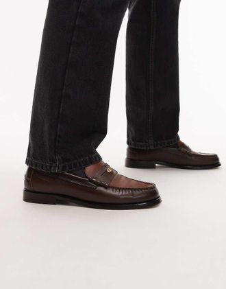 Tommy Hilfiger Zweifarbige Penny-Loafer in Braun-Brown